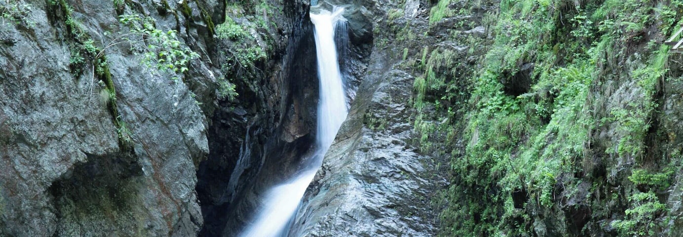 a long gorge  where a lot of work has been carried out to allow the public to walk.