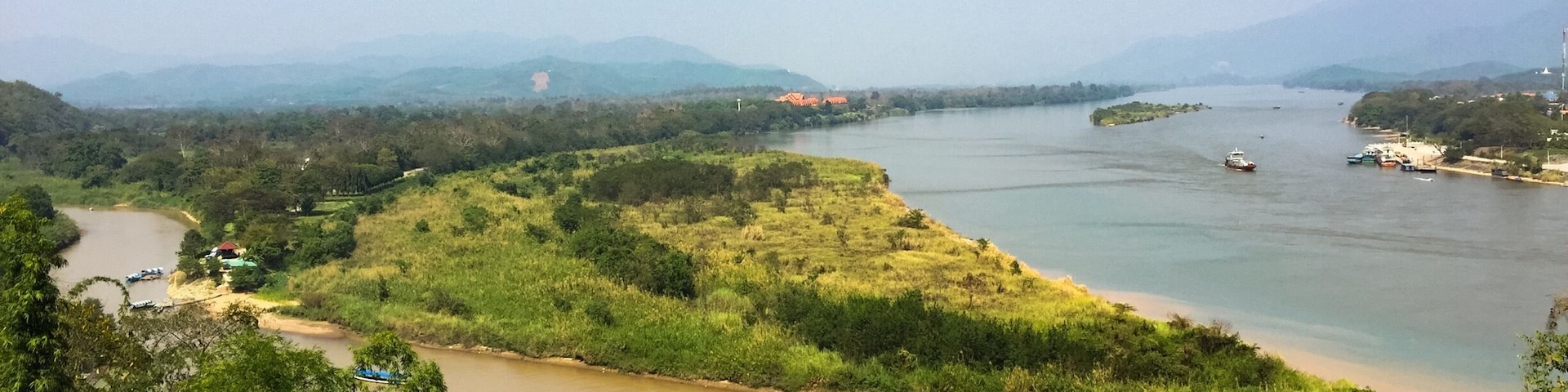 A recent picture of Sob Ruak where the two rivers convene at the famous Golden Triangle in northern Thailand.