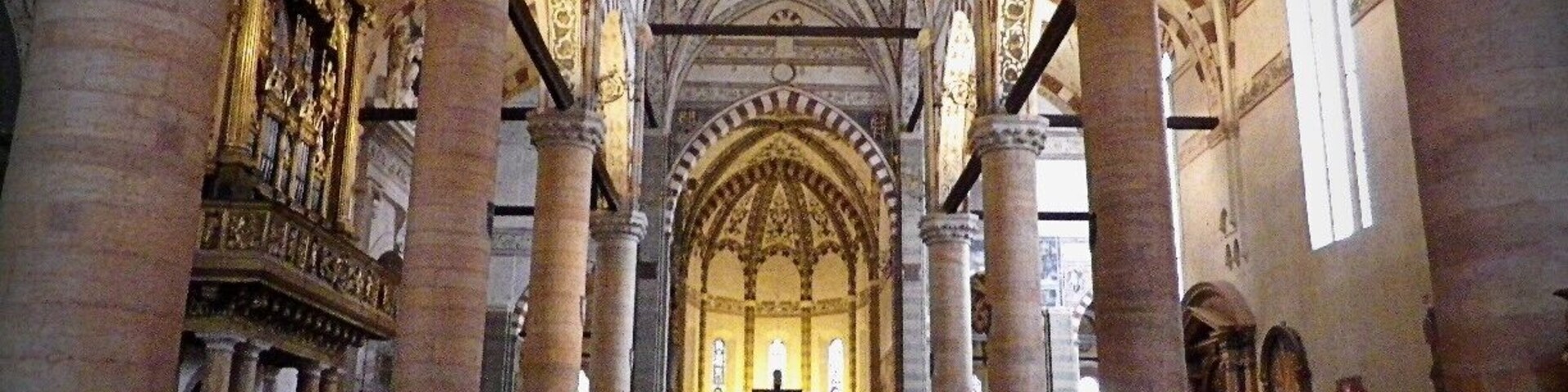 Interior of Santa Anastasia in Vertona, Italy.