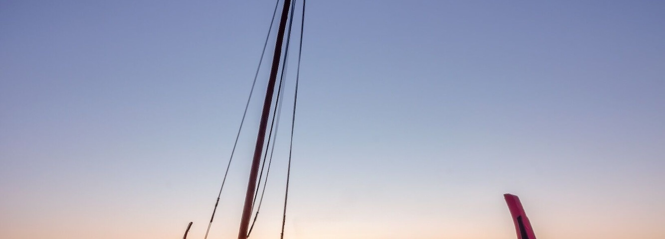 Typical Portuguese boats called “moliceiros” at sunrise.