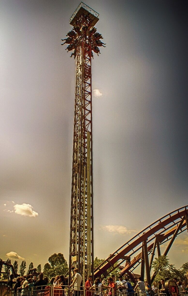 Enjoying a day on Thorpe Park. This theme park is located in Surrey, England. Was built in 1979 in a spot which was partially flooded, creating a water-based theme.