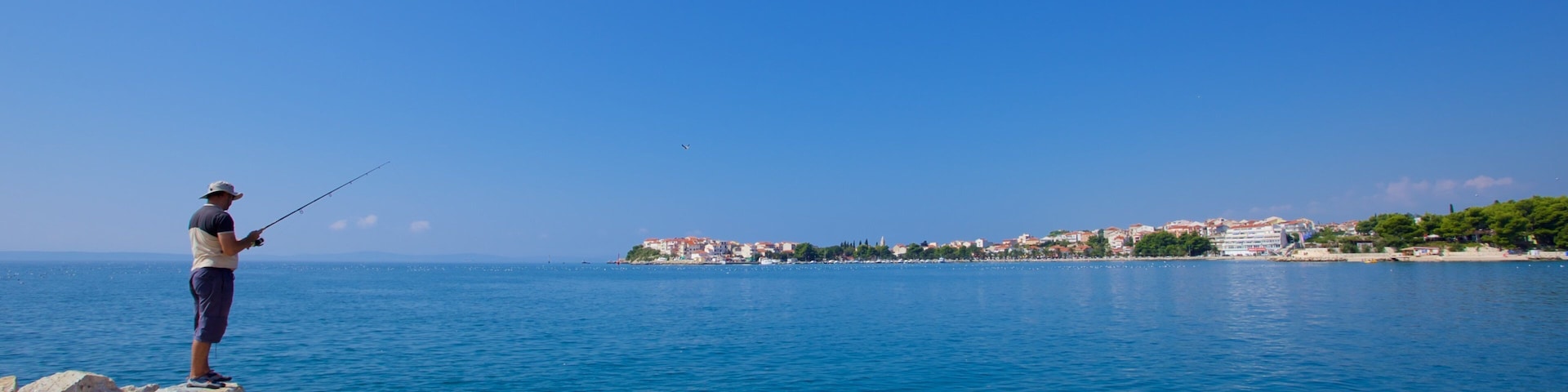Podstrana featuring general coastal views and fishing as well as an individual male