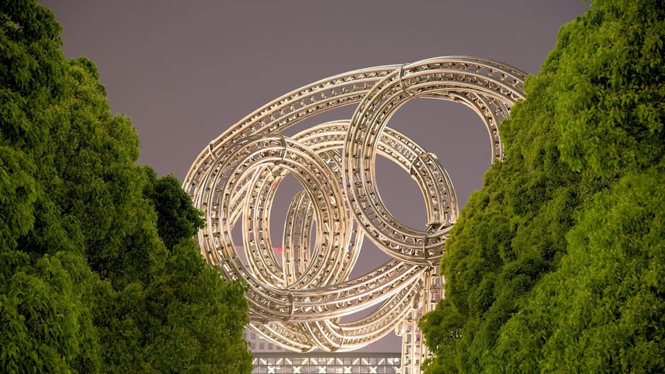 Minatomirai featuring night scenes and modern architecture