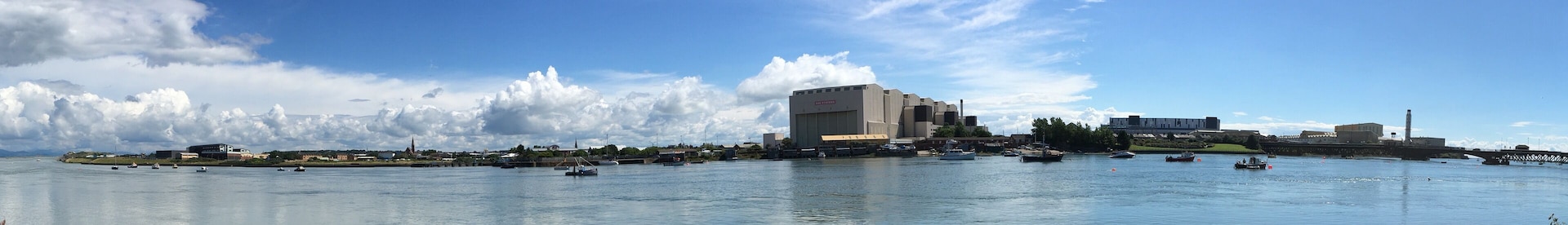 Panoramic view of Barrow-in-Furness from Walney Island