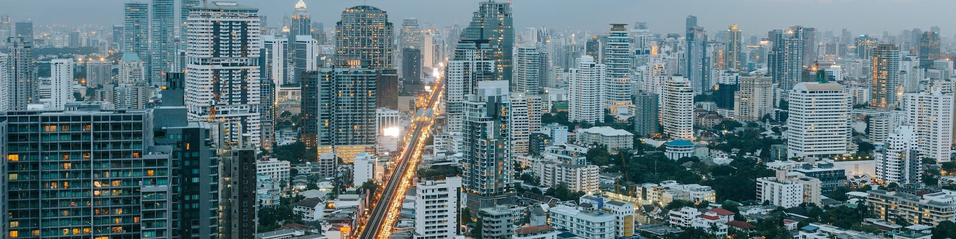 Sukhumvit which includes landscape views and a city