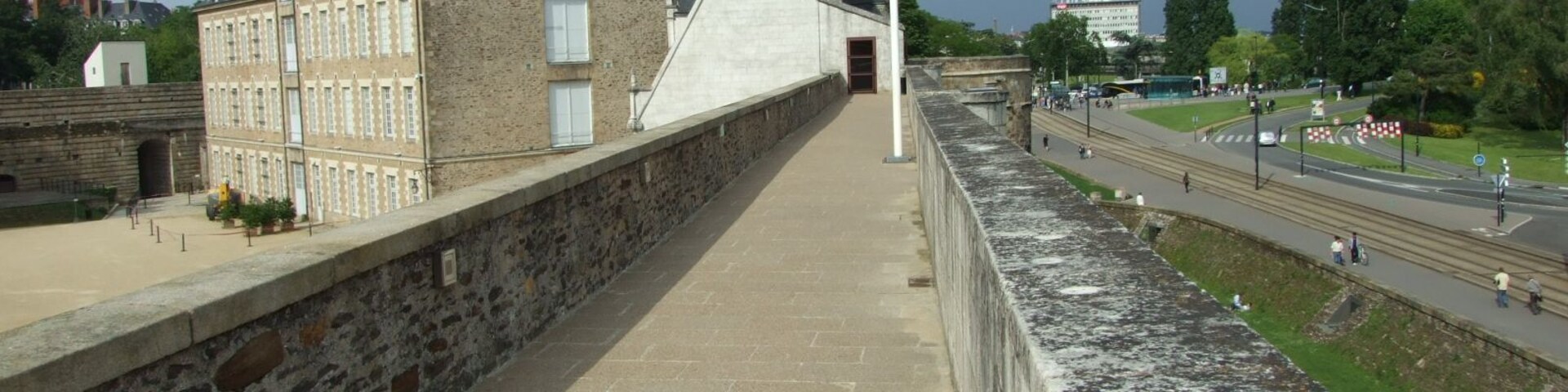On the top of the defence walls of the chateau