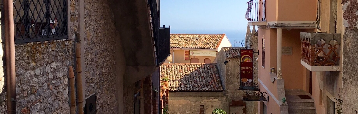 At Castelmola, high above Taormina, Sicily, Italy