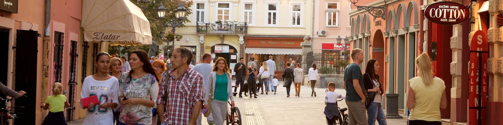 Novi Sad which includes a sunset, a city and cafe lifestyle
