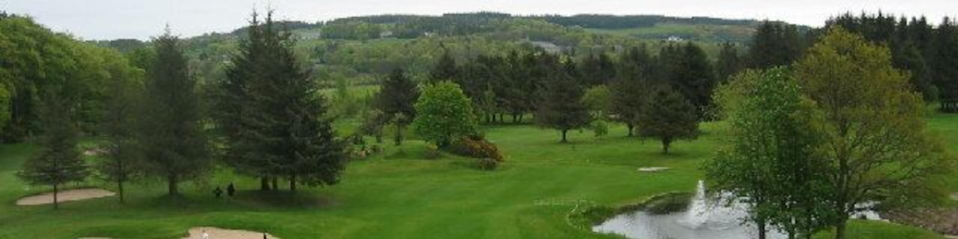 Deeside golf club. The view from the newly built club house at Deeside golf course looking out over the 18th green.