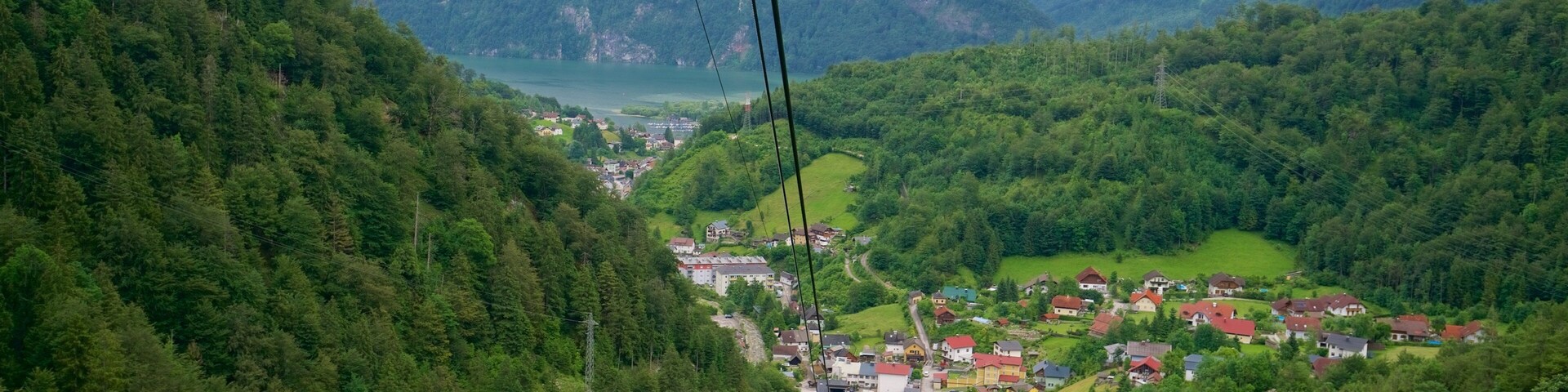 Traunviertel showing landscape views and a small town or village