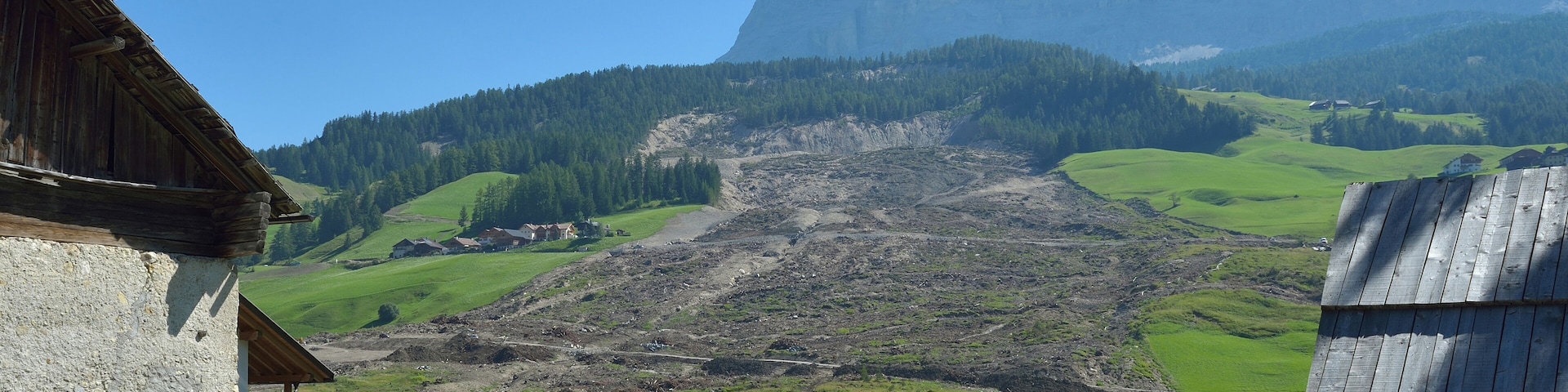 Landslide of December 14, 2012 in Badia South Tyrol eight months after