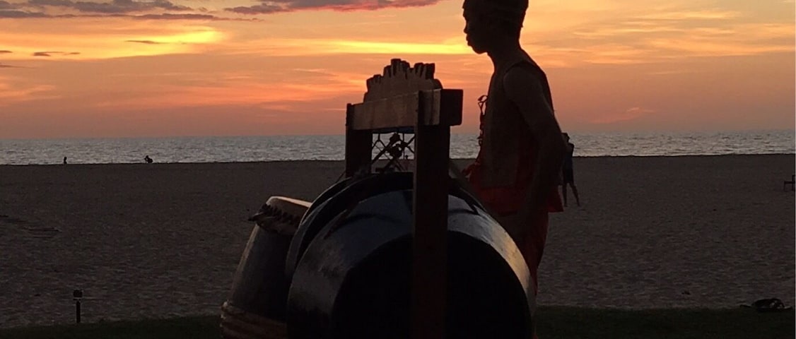 Native dancer follows the sunset