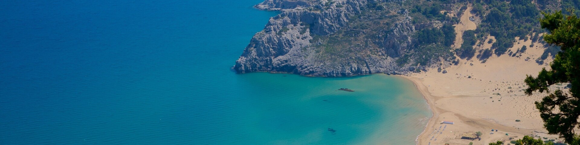 Tsambika Monastery which includes a sandy beach and landscape views