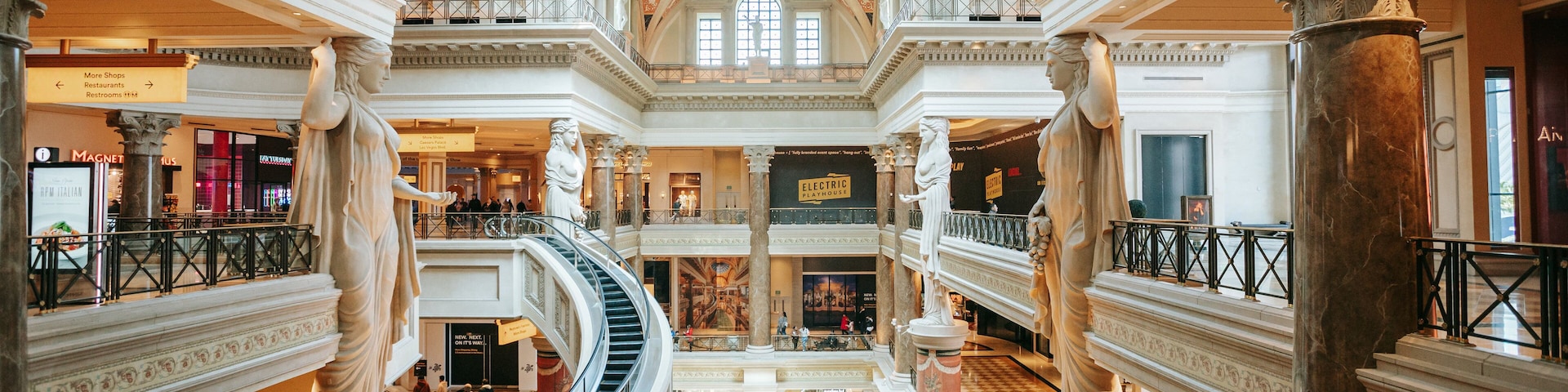 Forum Shops at Caesars which includes interior views and a casino