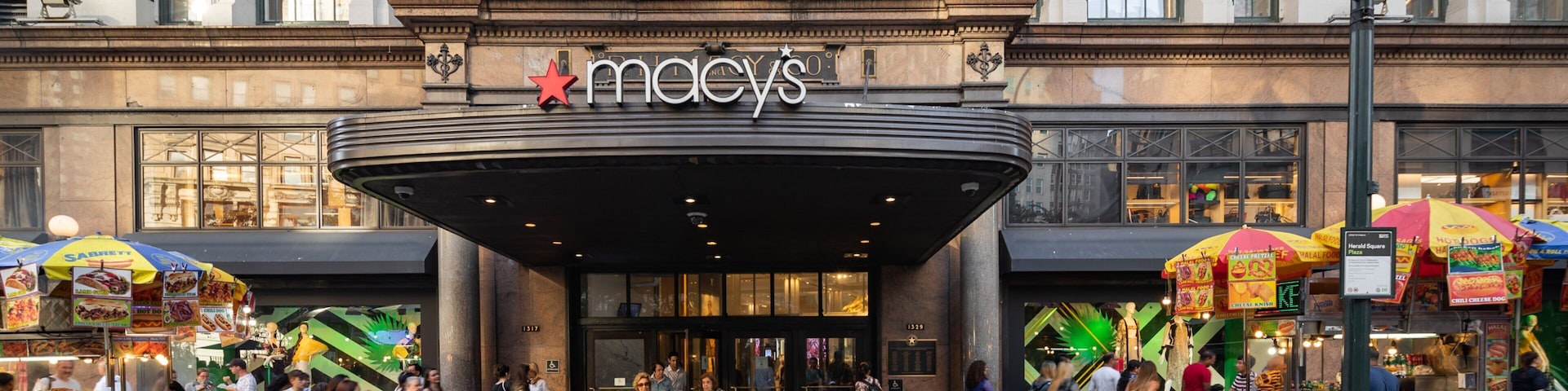 Macy\'s which includes signage, street scenes and a city