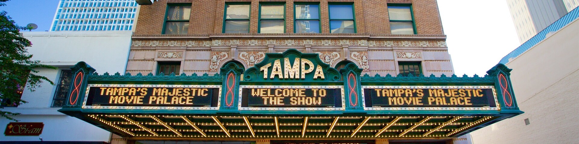 Tampa Theater featuring a city and signage