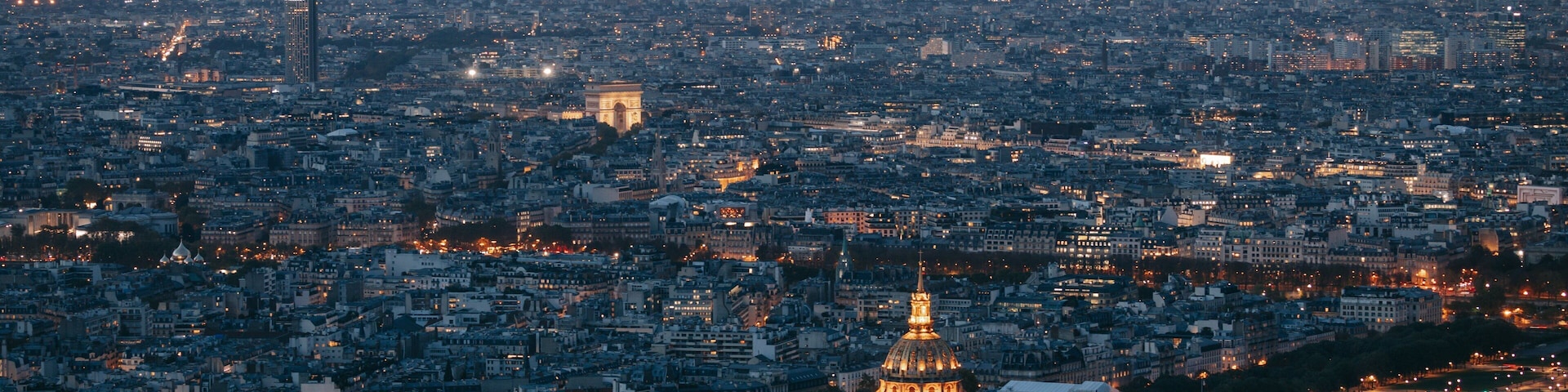 Tour Montparnasse showing a city, landscape views and night scenes