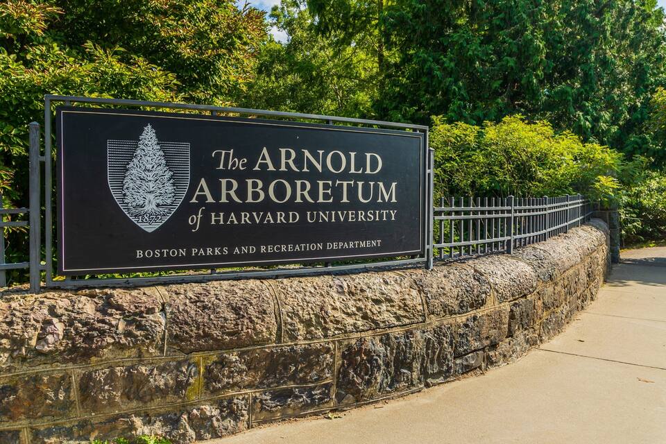 Placa para o Arnold Arboretum da Universidade de Harvard.
