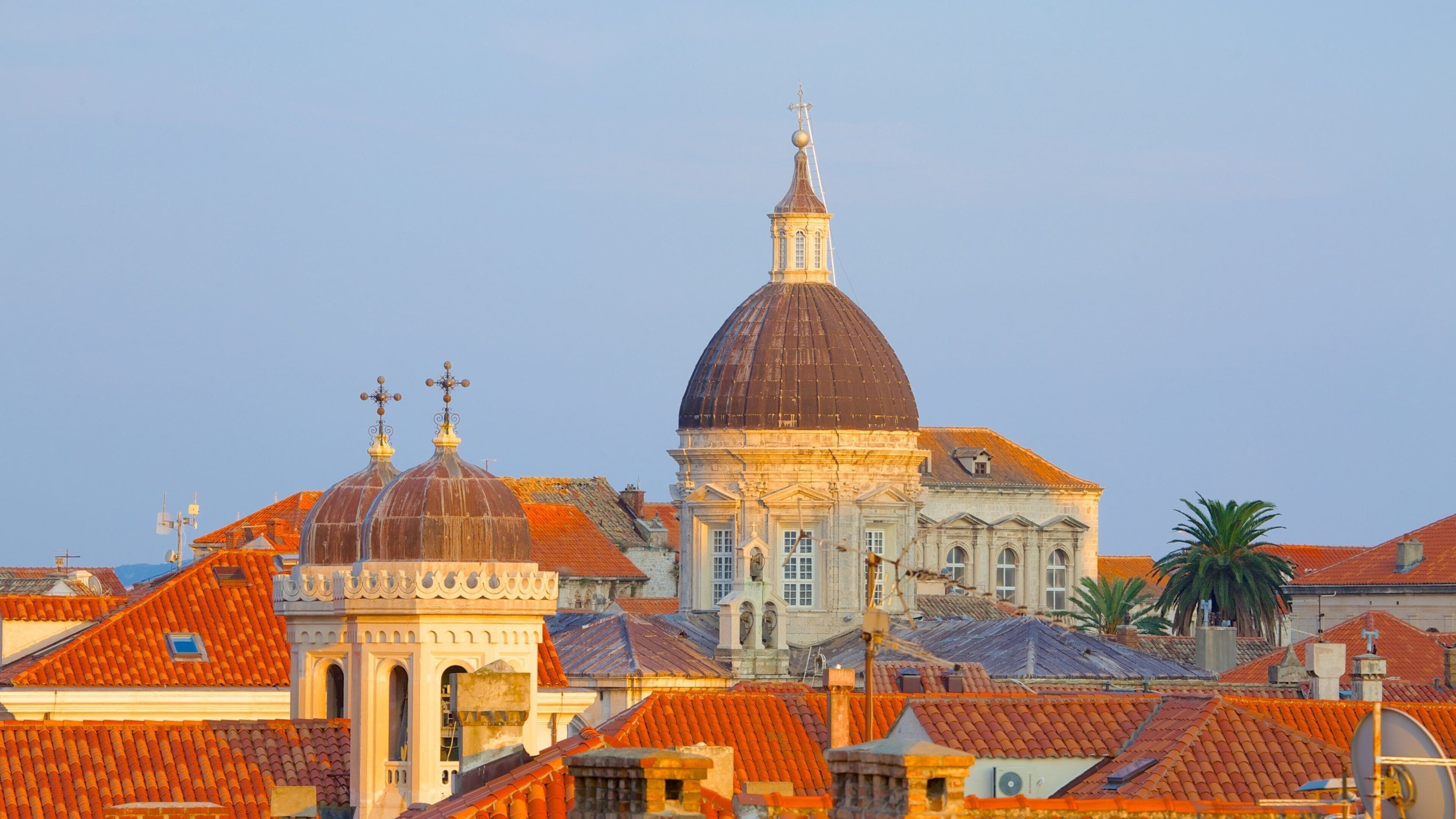 Dubrovnik Cathedral showing heritage elements and a city