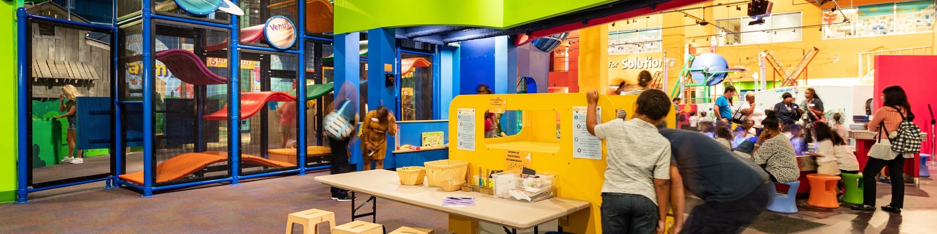 Children\'s Museum of Atlanta showing interior views as well as a family