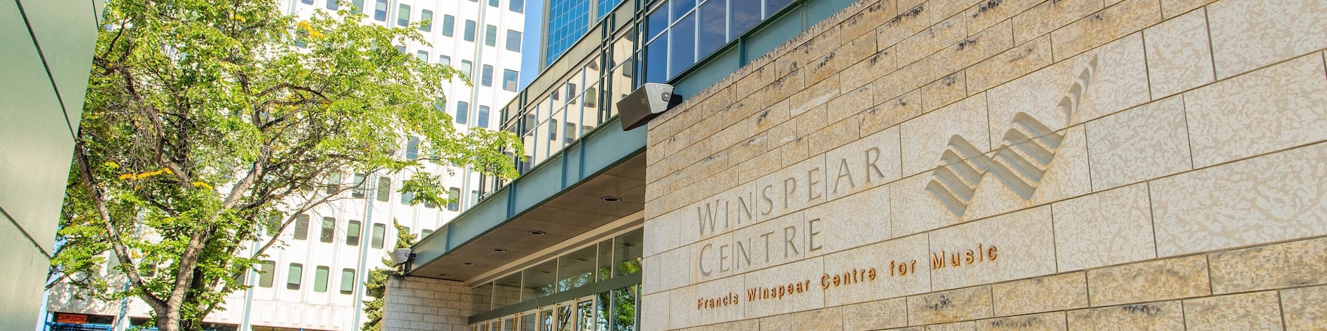 Francis Winspear Centre for Music featuring signage and a city