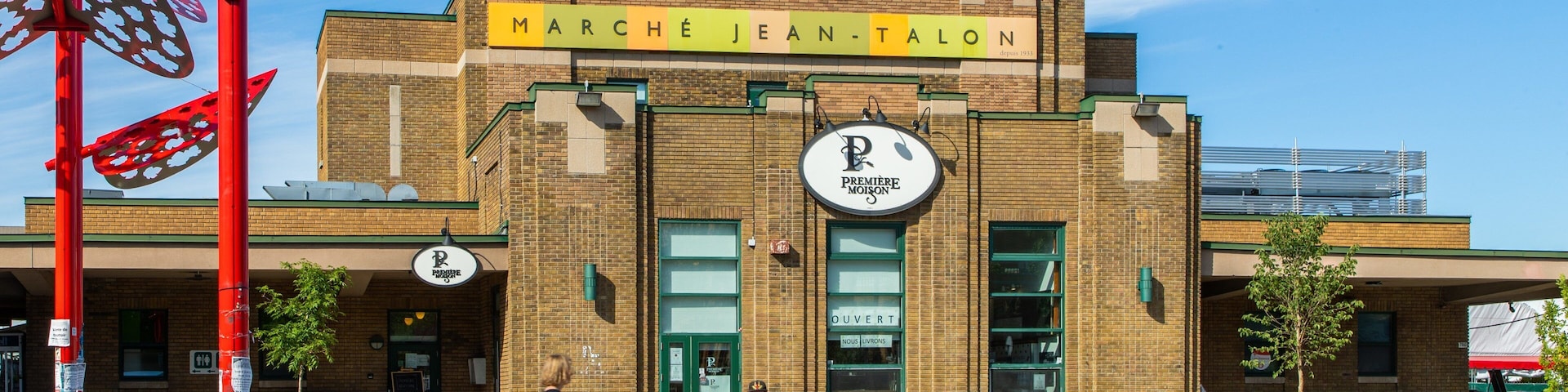 Jean-Talon Market which includes street scenes and signage