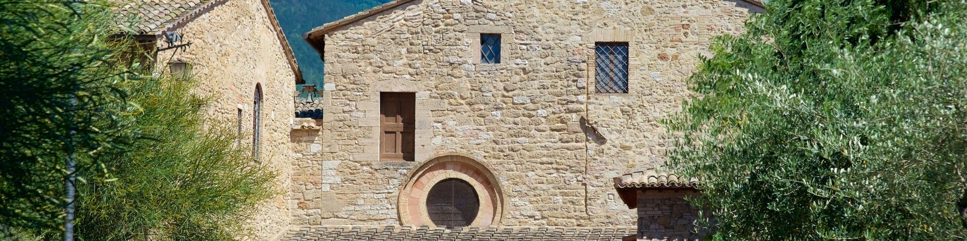 San Damiano which includes heritage architecture as well as a small group of people