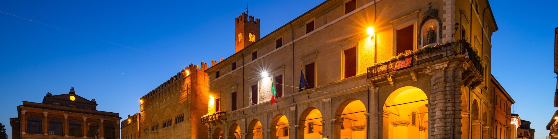 Rimini City Hall featuring night scenes and heritage elements