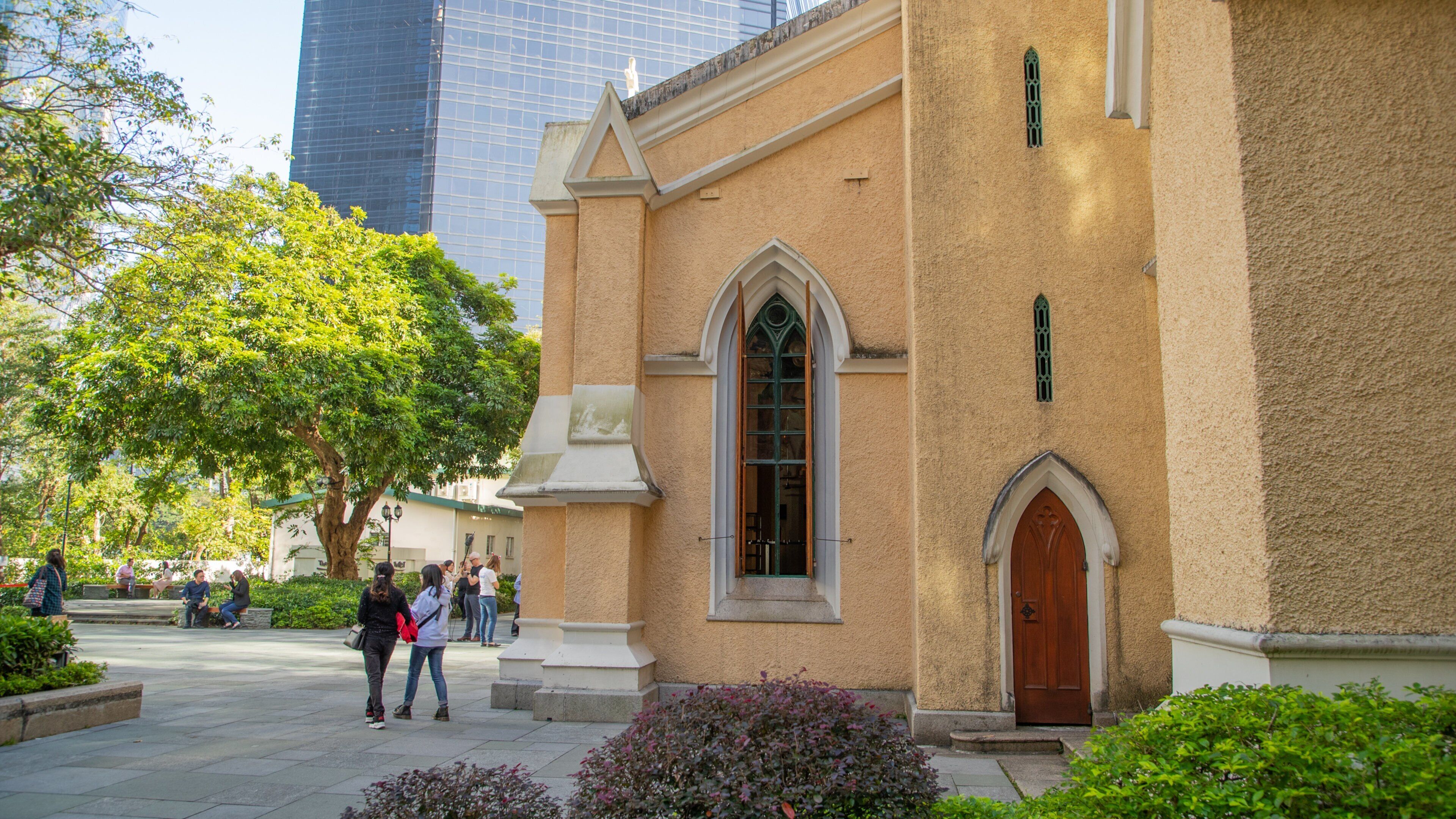 Hong Kong St. John\'s Cathedral featuring heritage elements, a church or cathedral and street scenes