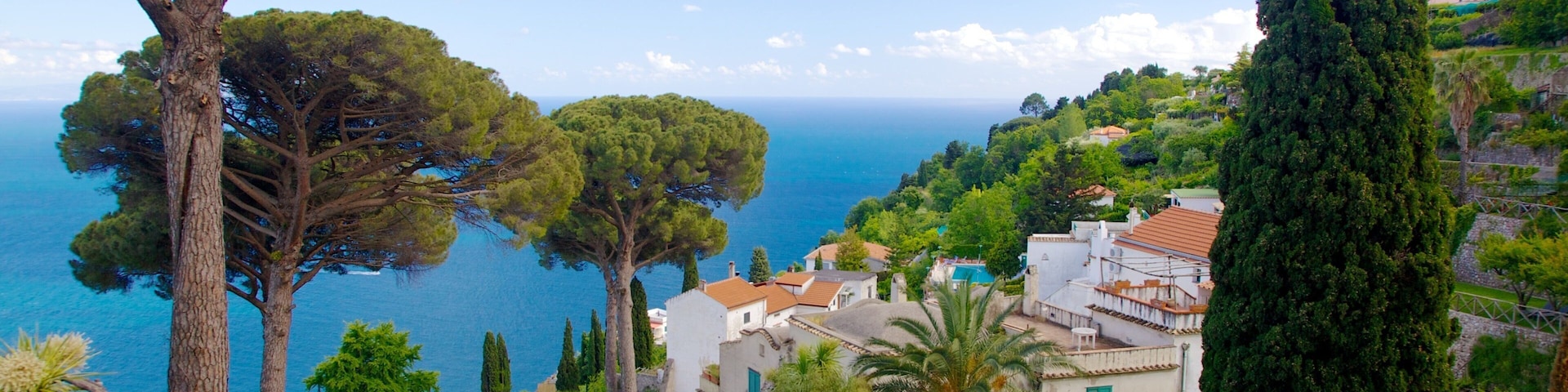 Villa Rufolo featuring a coastal town and general coastal views