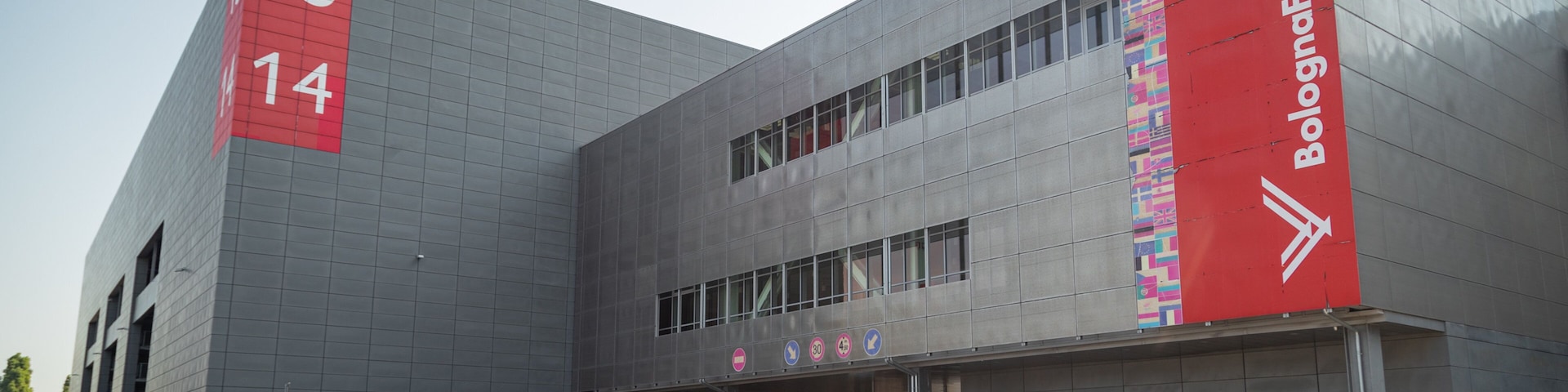 BolognaFiere featuring signage and modern architecture