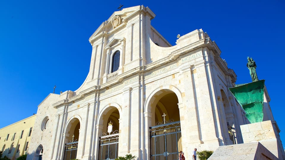 Sanctuary of Our Lady of Bonaria showing a church or cathedral, religious aspects and heritage architecture
