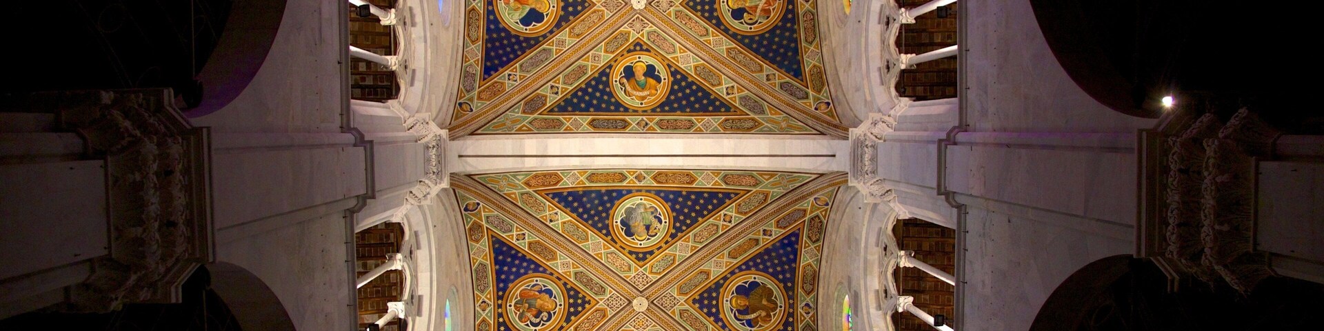 Cathedral of St Martin featuring religious elements and interior views