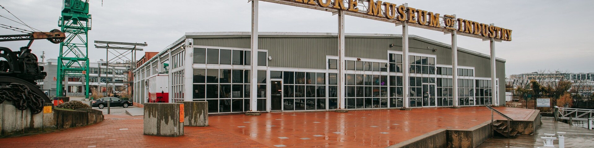 Baltimore Museum of Industry which includes signage
