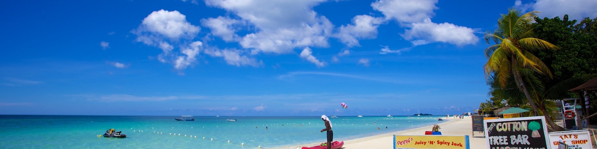 Jamaica mostrando sinalização e uma praia