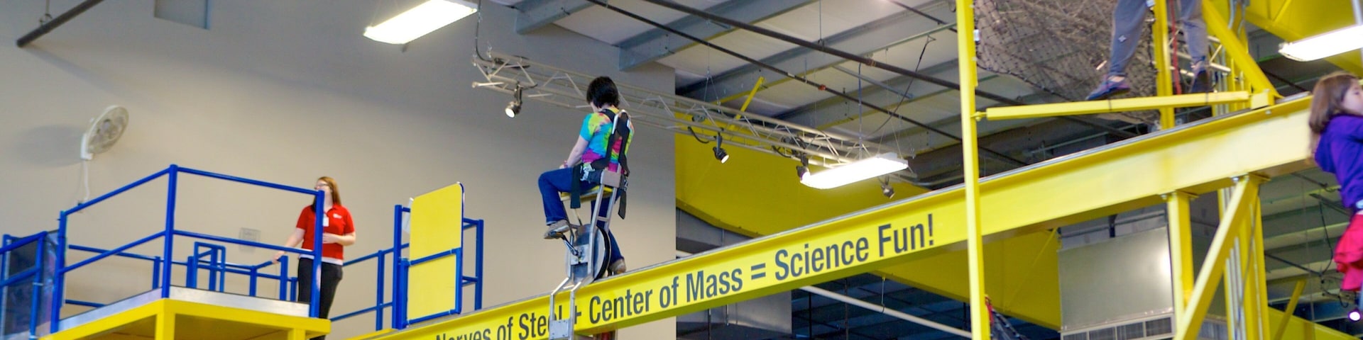Carnegie Science Center which includes signage and interior views
