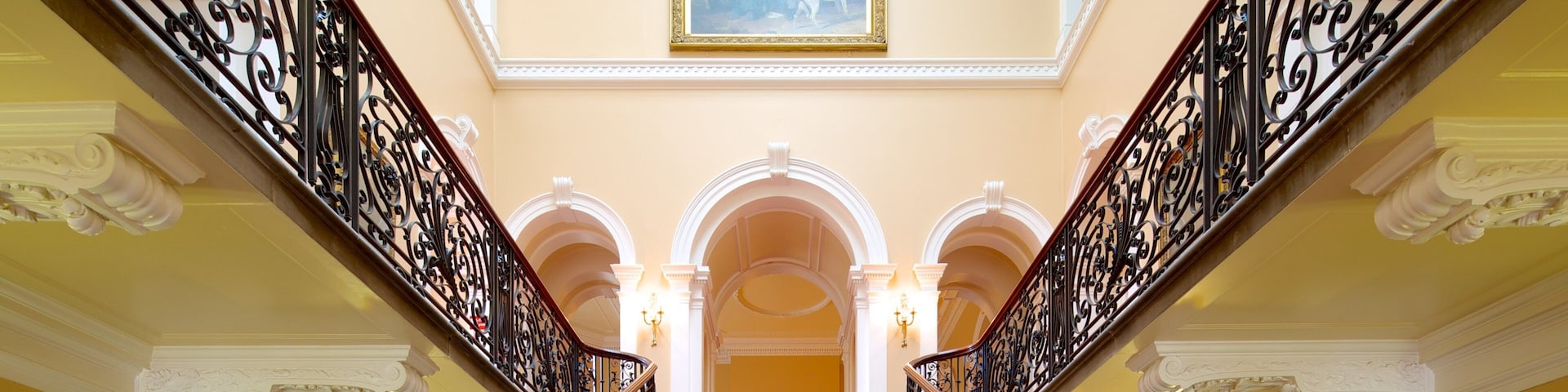 Croxteth Hall and Country Park showing an administrative buidling, interior views and a castle