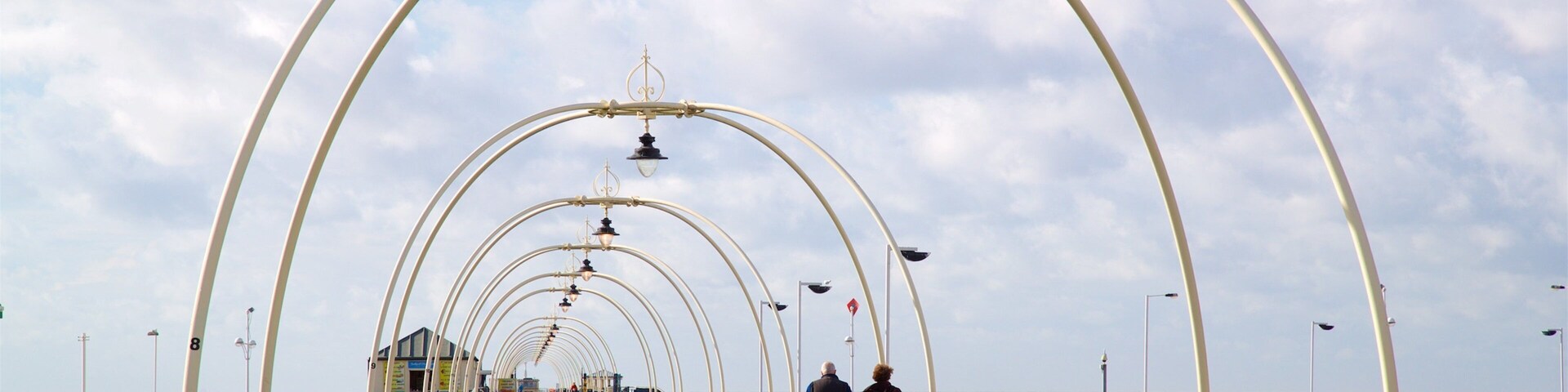 Southport Pier showing general coastal views as well as a couple