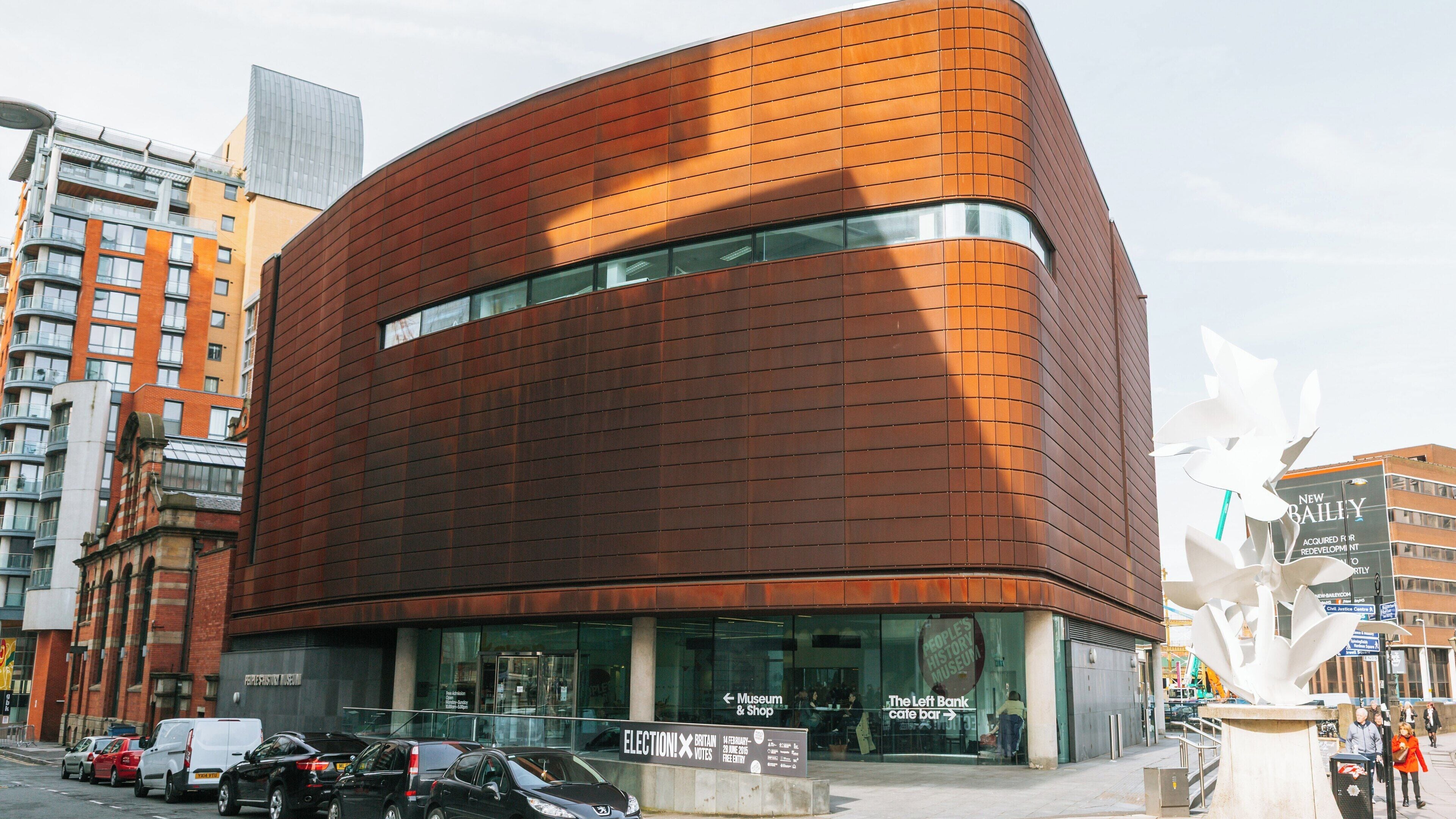 People's History Museum located in Manchester City Centre showcases unique architecture and cultural significance in the heart of the city, England