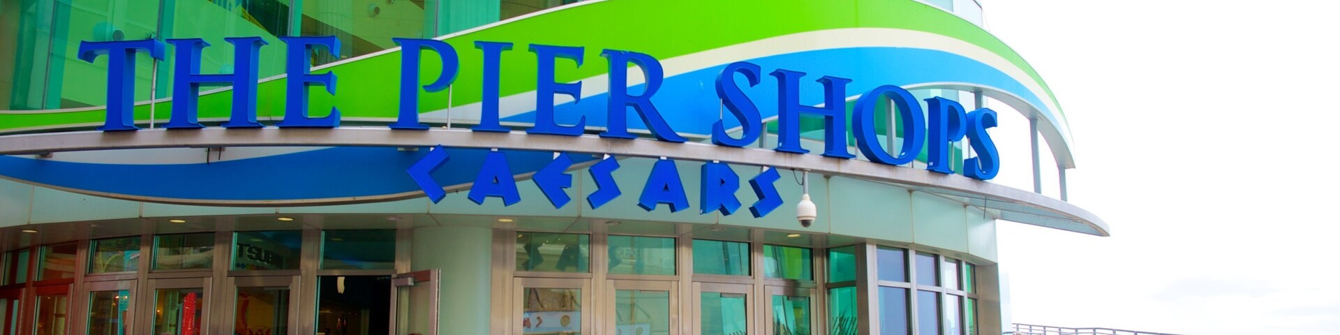 The Pier Shops at Caesars featuring central business district, signage and shopping