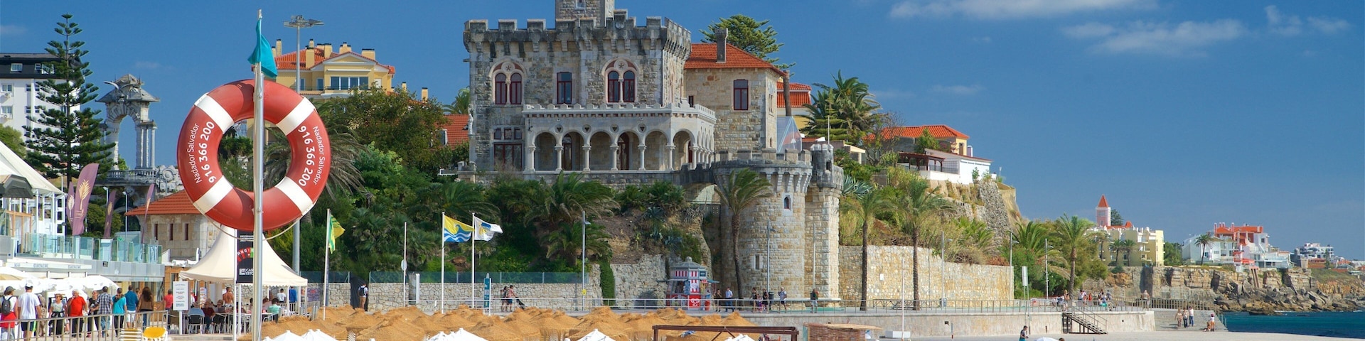 Tamariz Beach showing a beach and general coastal views