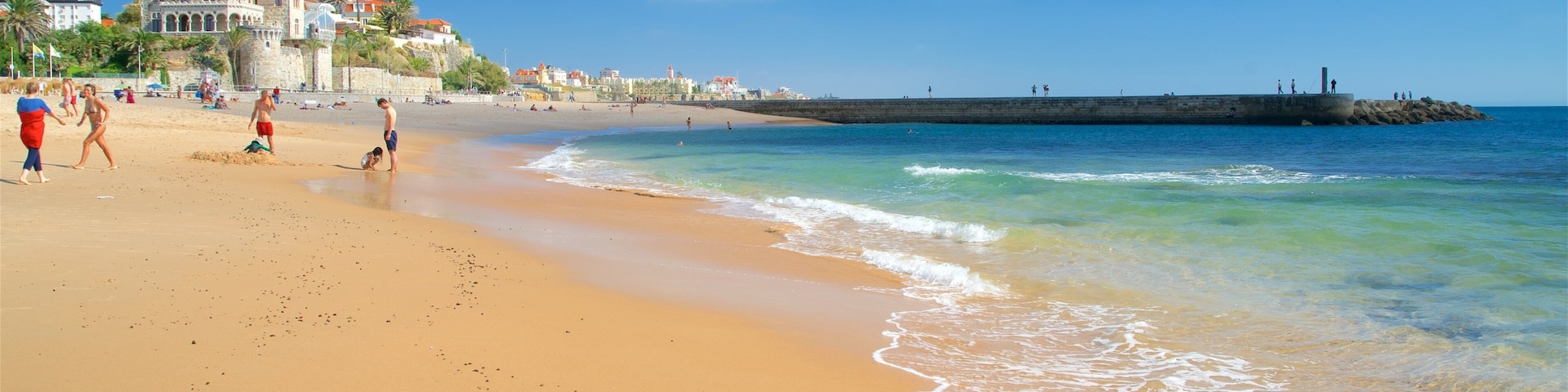 Tamariz Beach showing general coastal views and a beach