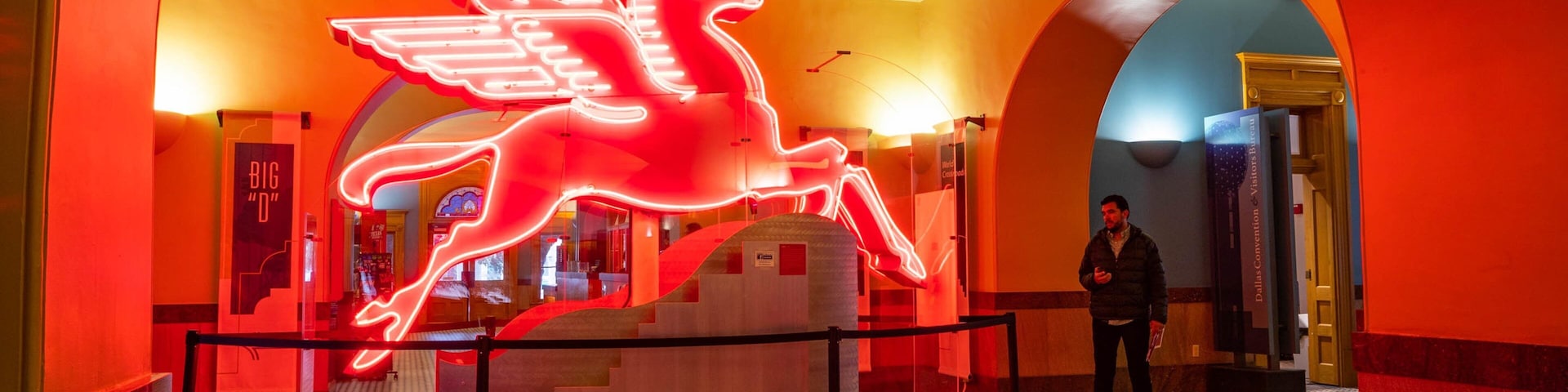 Old Red Courthouse featuring interior views and signage as well as an individual male