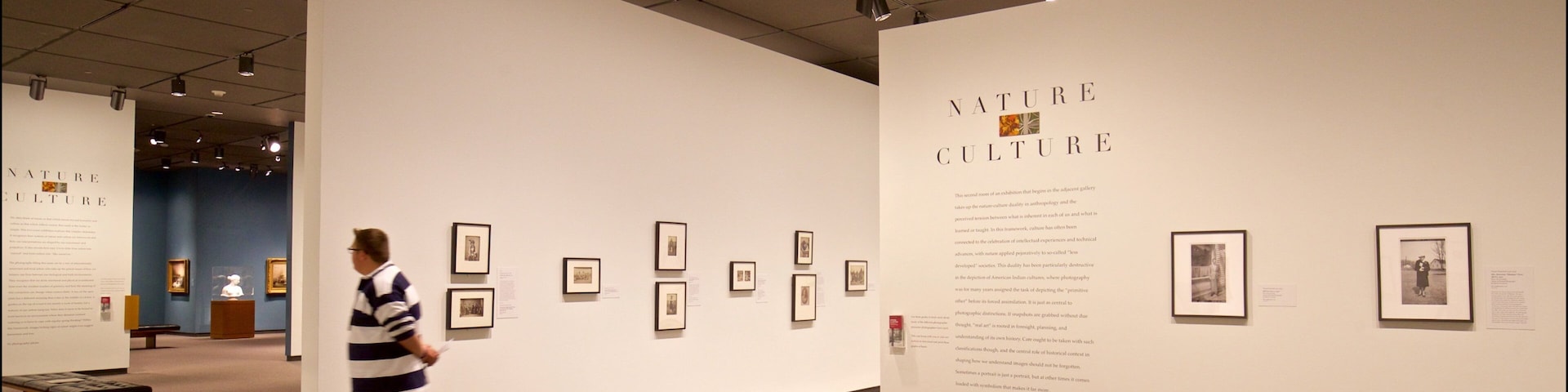 Amon Carter Museum featuring interior views and art as well as an individual male