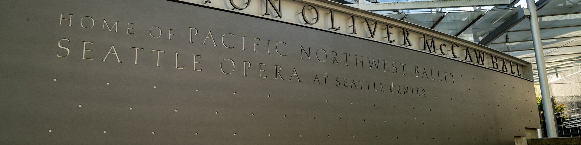 Marion Oliver McCaw Hall showing signage