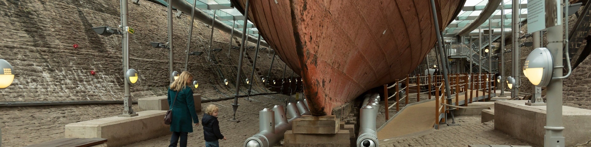 SS Great Britain featuring interior views as well as a family