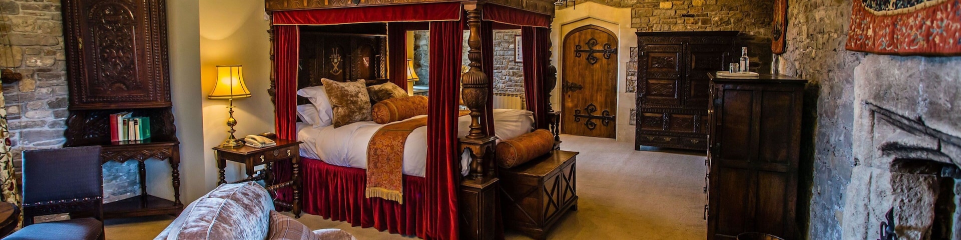 Thornbury Castle which includes heritage elements, interior views and a house