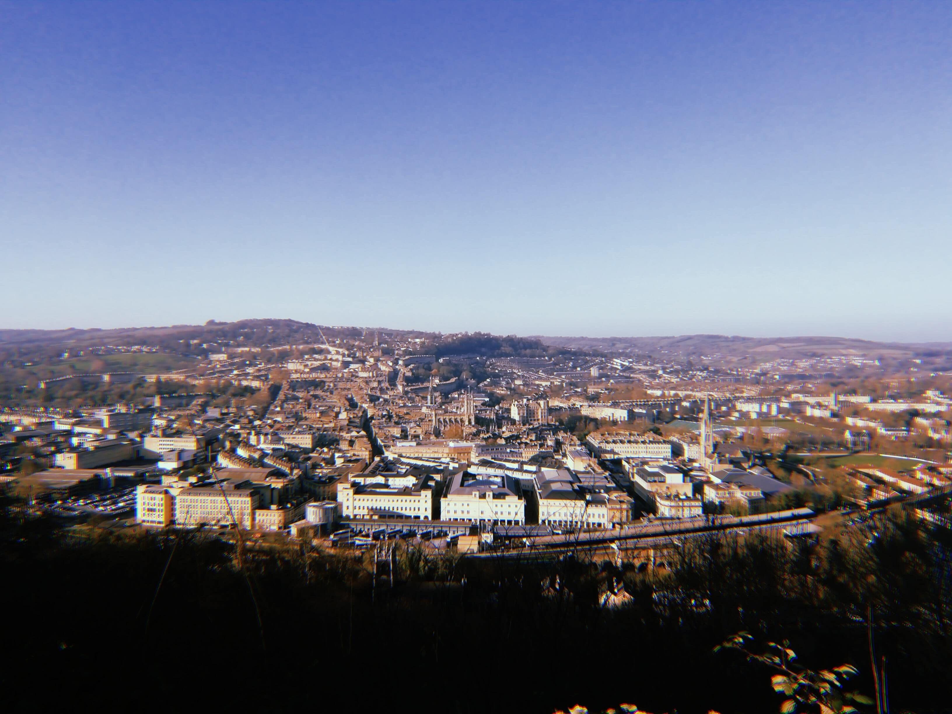 Amazing view of the city of Bath from Alexandra Park.
