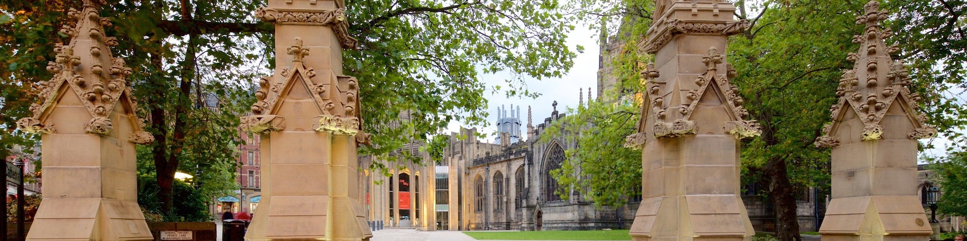 Sheffield Cathedral featuring religious aspects