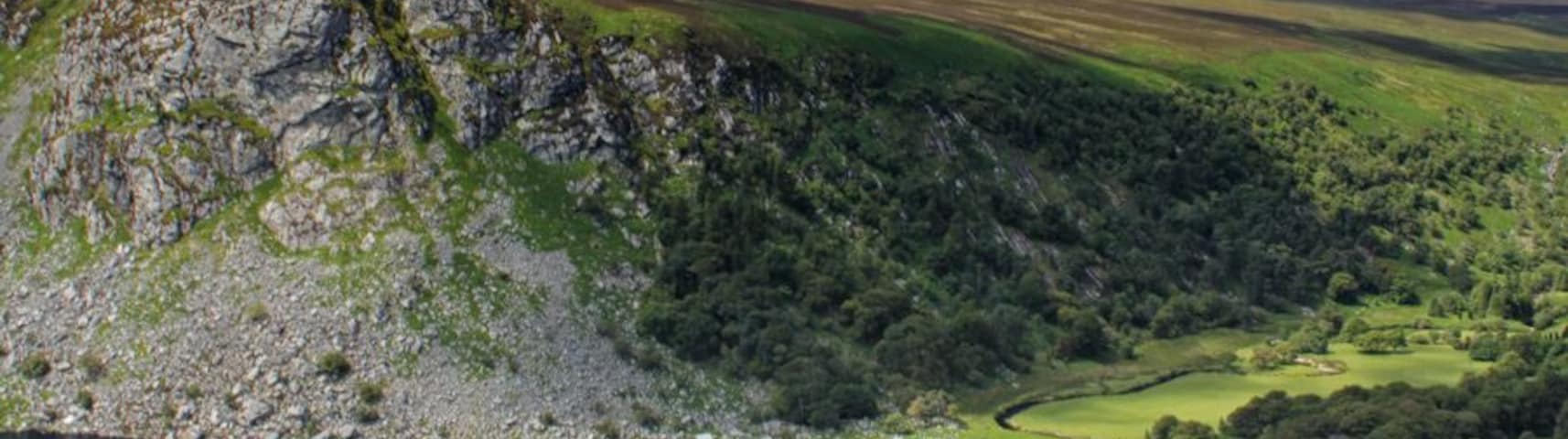 Nestled in the Wicklow Mountains of Ireland, Lough Tay is better known as Guinness Lake. The jet black appearance of the water combined with the white sand shores appearing to be froth resembles a nice cold pint.
Follow the motorway up for a couple of nice viewpoints of lough.